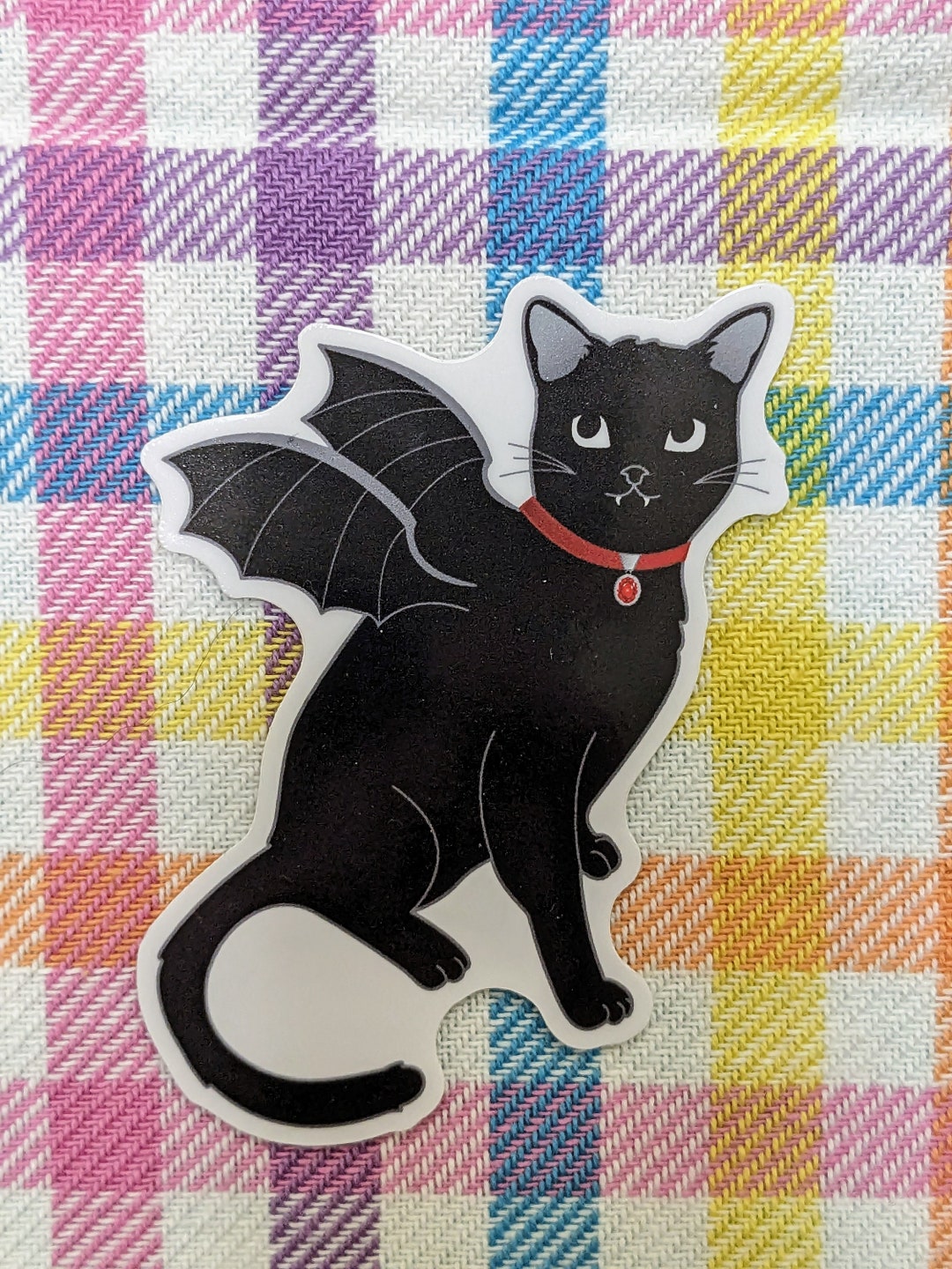 Demon Black Cat Sticker, Vampire Cat, Waterproof Sticker, Halloween ...