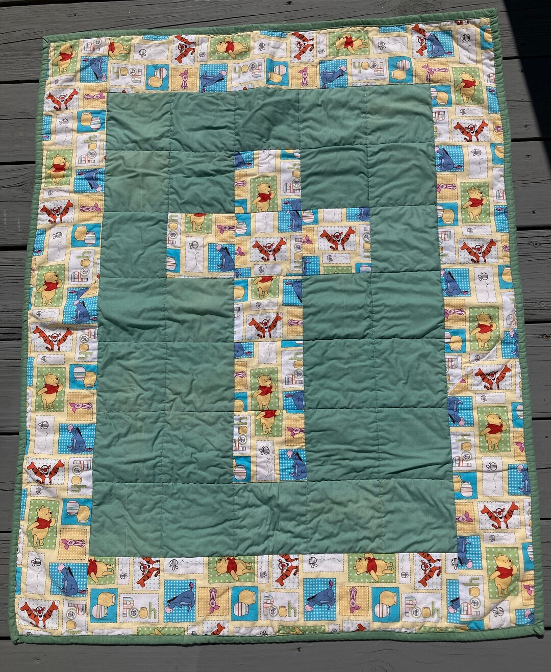 Lap Quilt/receiving Blanket/baptism/1st Communion Gift Pooh Bear and ...