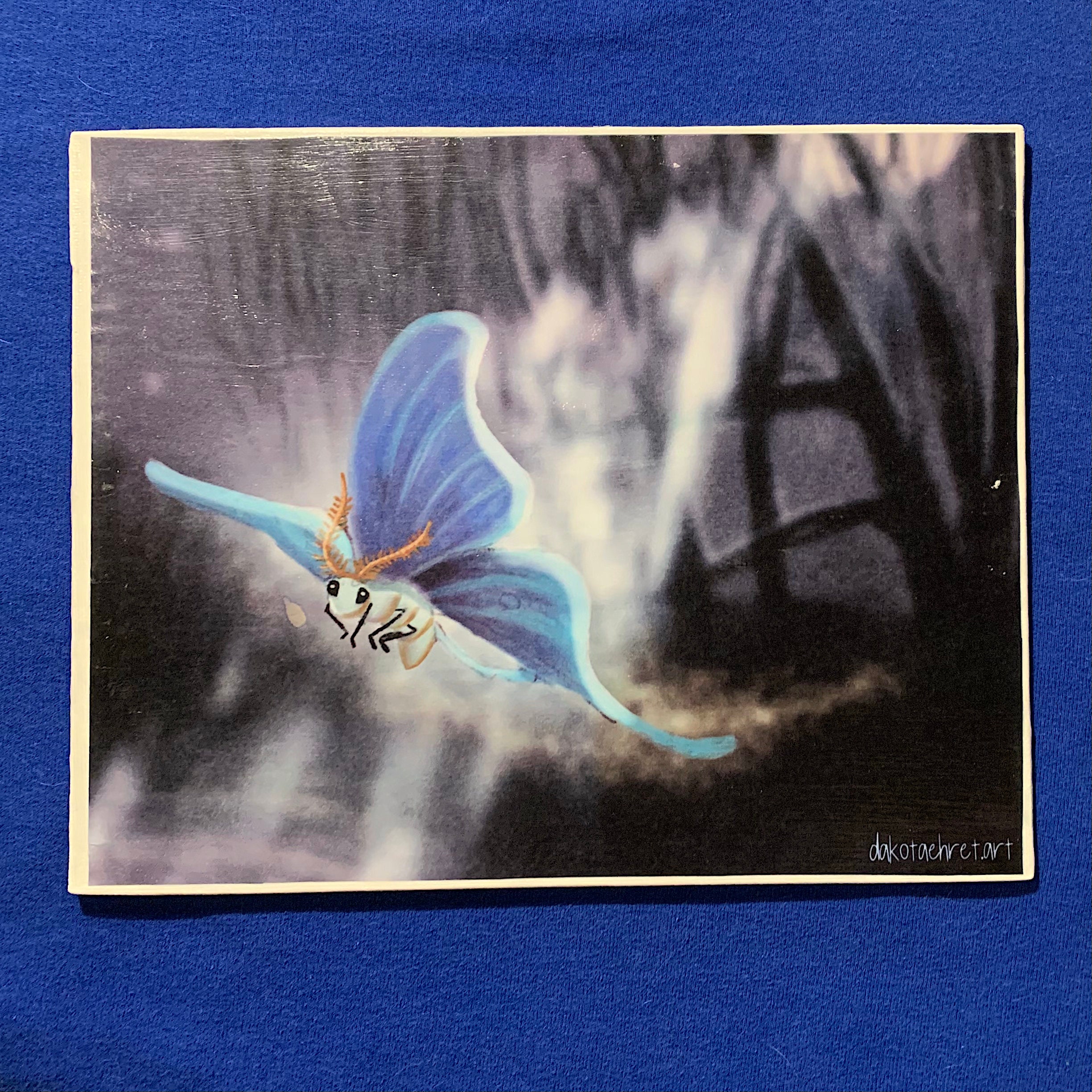 Magic moth original art canvas board print | Etsy