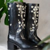 Platform Flower Boots Black - Etsy