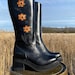 Platform Flower Boots Black - Etsy