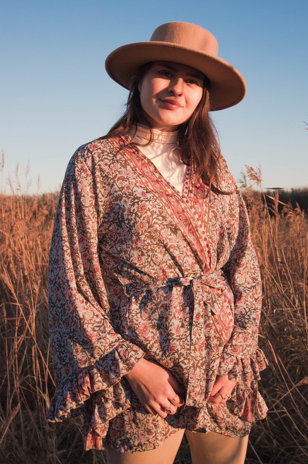 The June Kimono Turquoise - Etsy