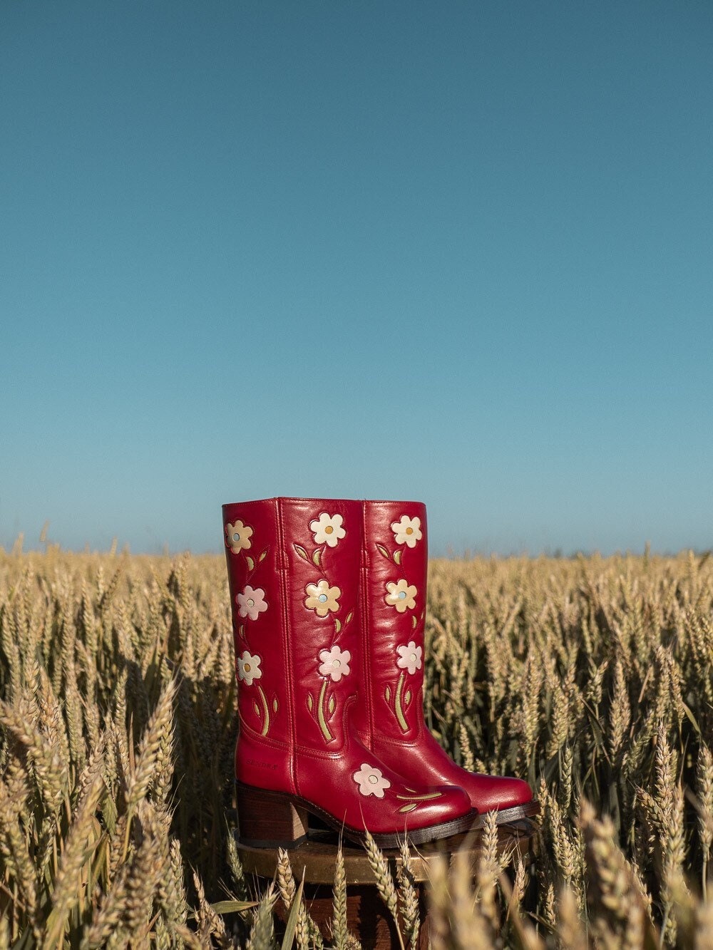 Flower Boots in Red - Etsy