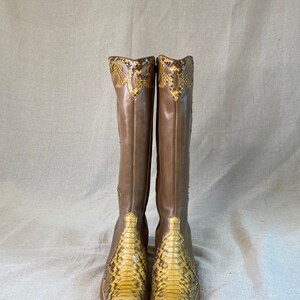 Floral Boots in Taupe Python - Etsy