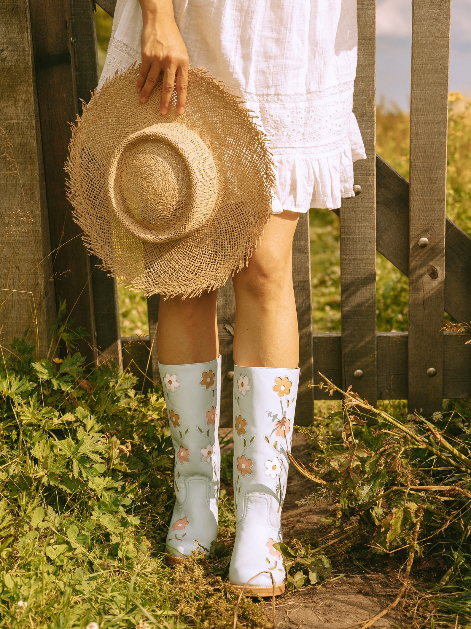 Flower Boots in Blue - Etsy
