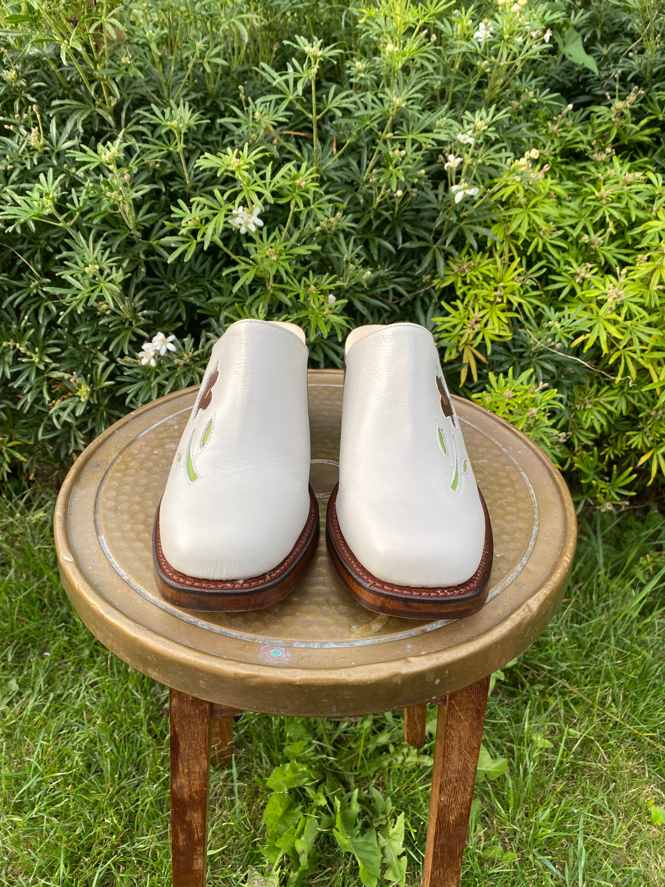 Flower Clogs in Beige - Etsy