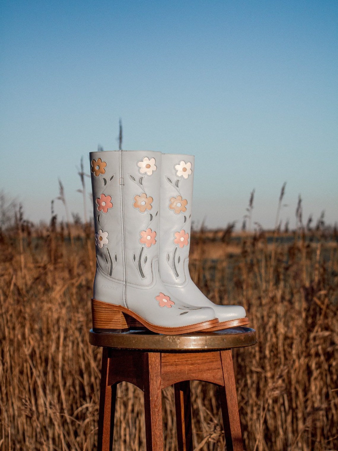 Flower Boots in Blue | Etsy