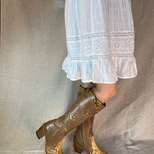 Floral Boots in Taupe Python - Etsy