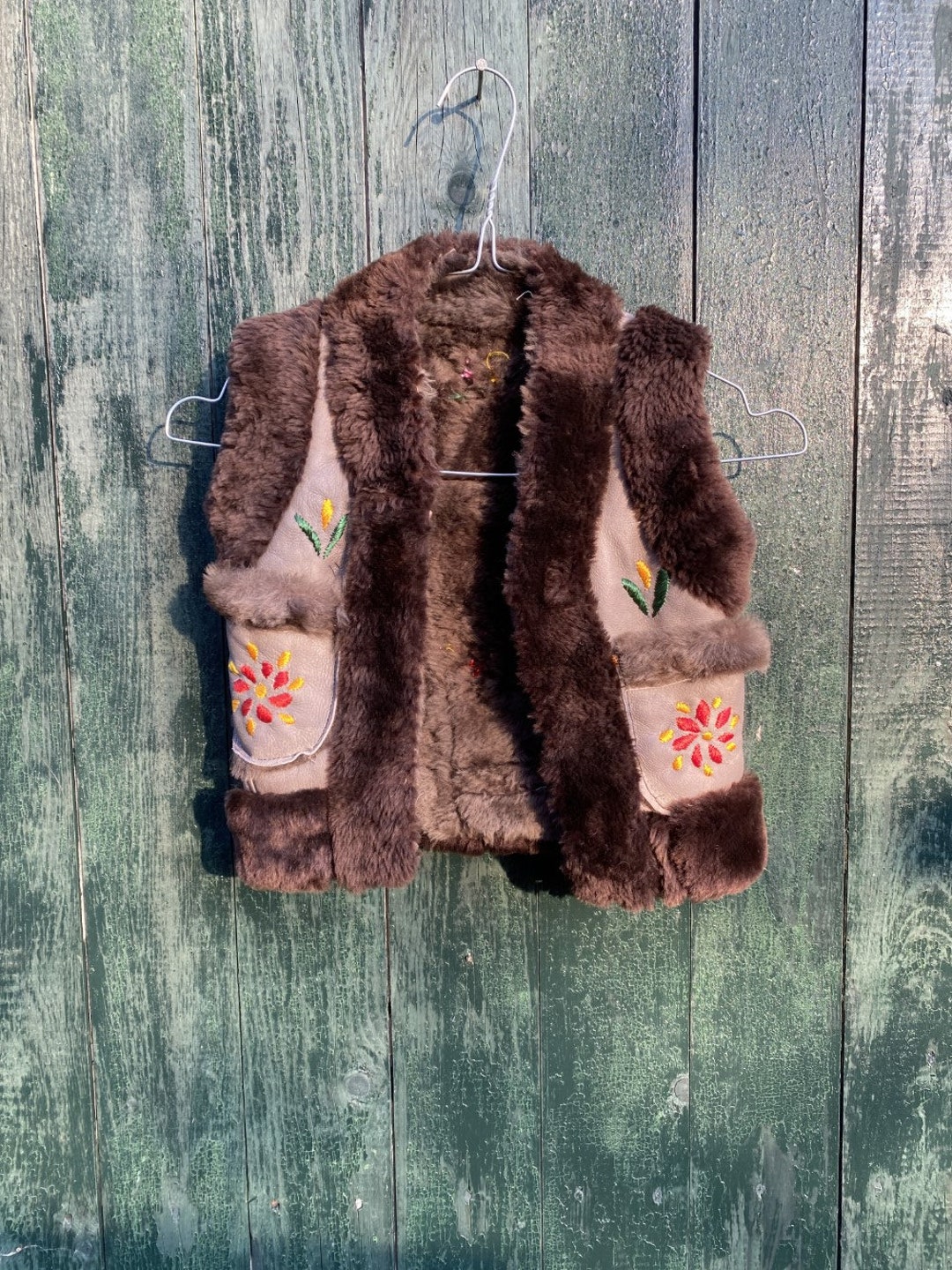 Sheepskin Kids Afghan Waistcoat Basma - Etsy