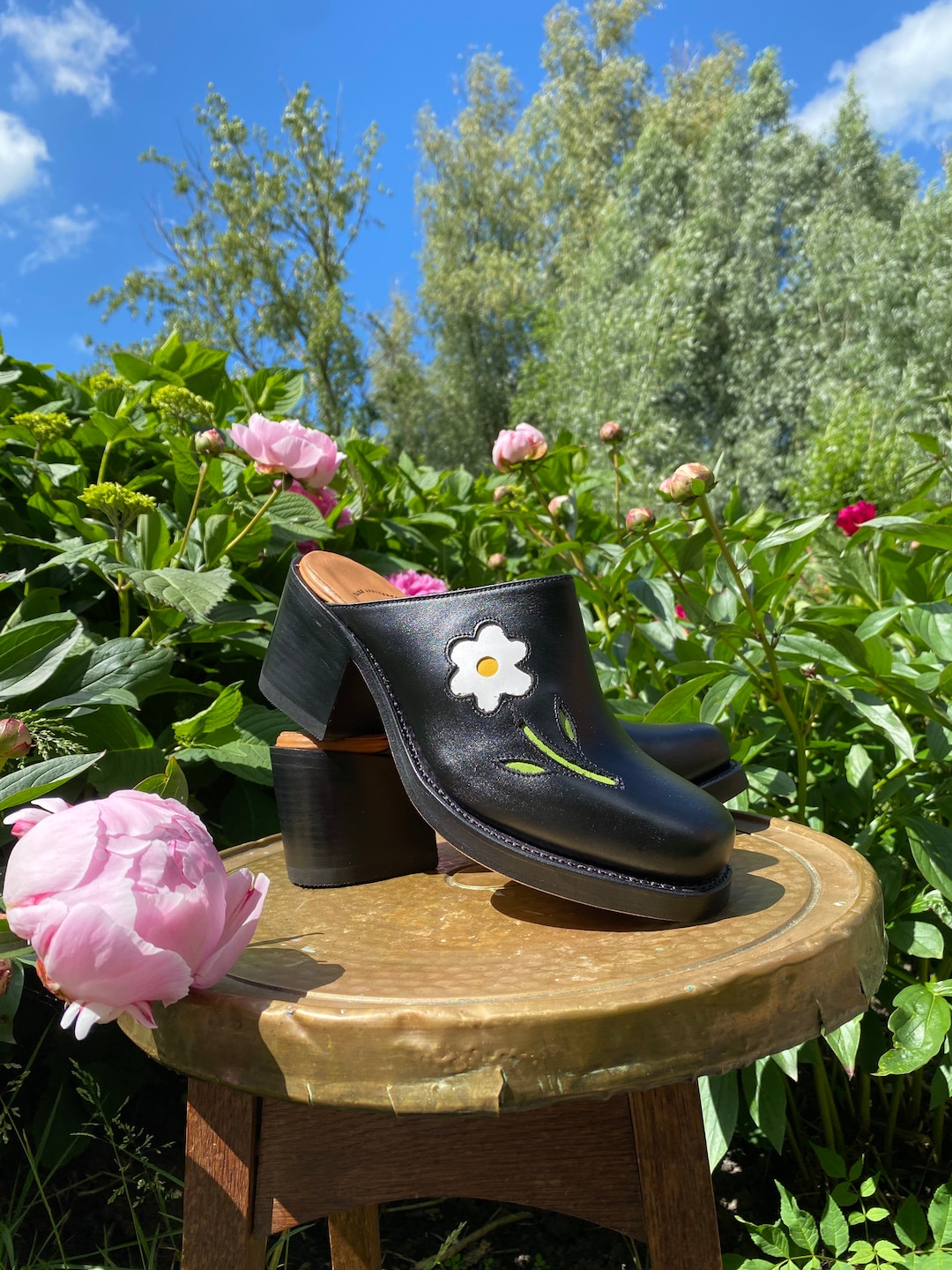 Flower Clogs in Black - Etsy
