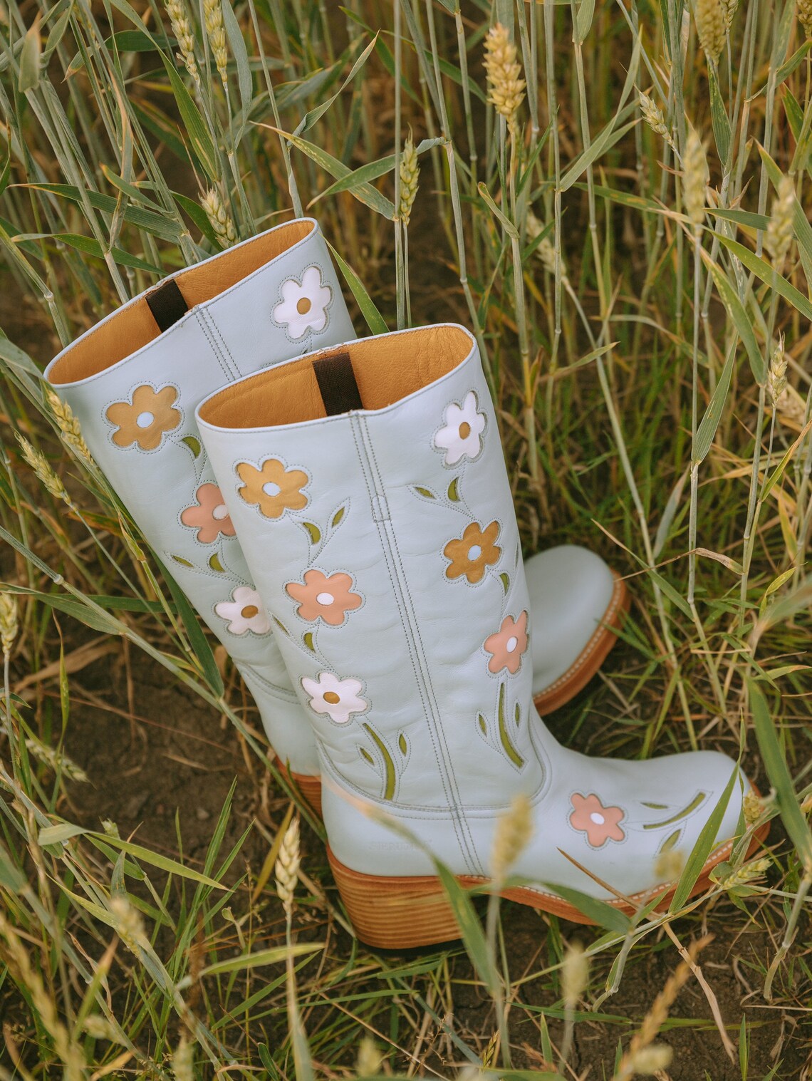 Flower Boots in Blue - Etsy