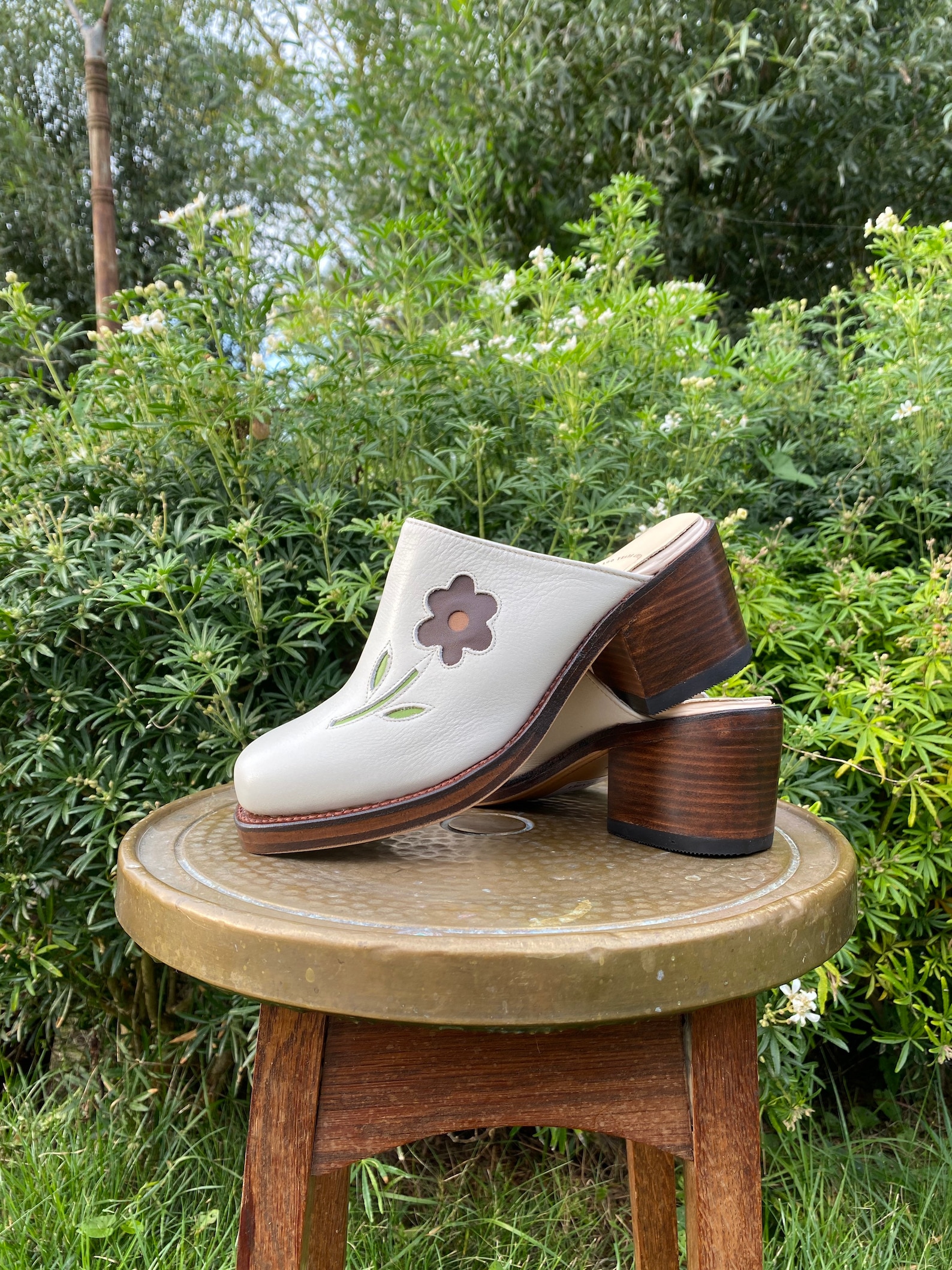 Flower Clogs in Beige - Etsy