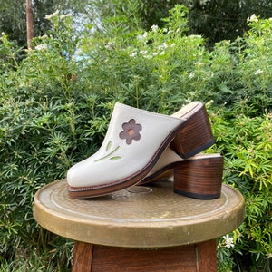 Flower Clogs in Beige - Etsy