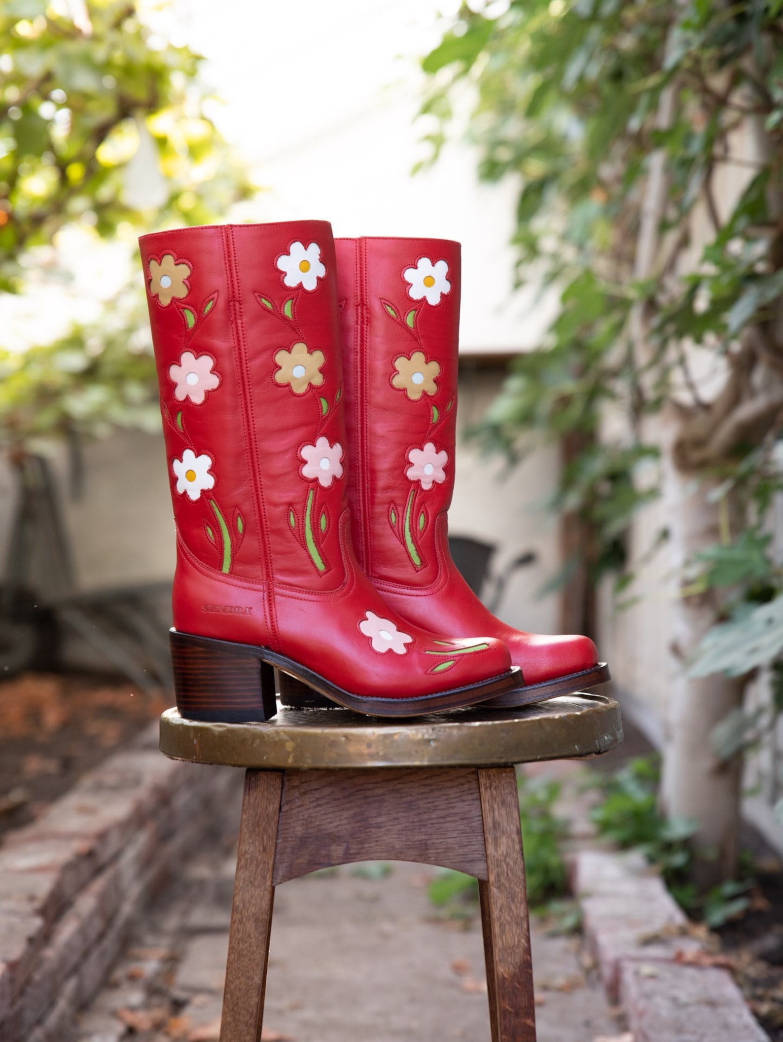 Flower Boots in Red - Etsy