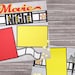 Scrapbook Double Page Layout - Movie Night - Film Strip Popcorn - Etsy