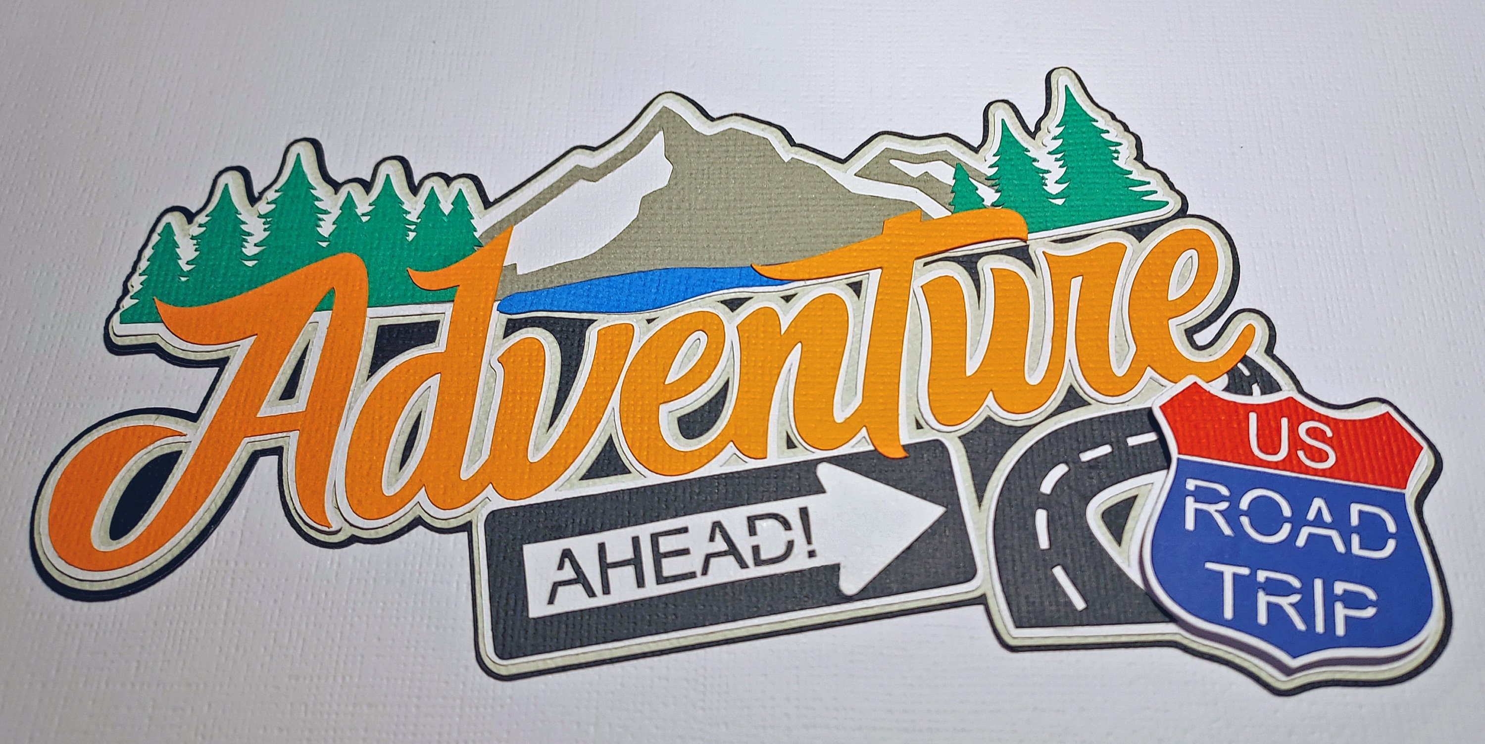 Scrapbook Page Title Paper Piecing - Adventure Ahead - Etsy