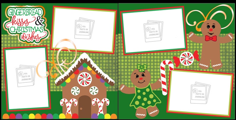Scrapbook Page Kit Gingerbread House Double Page Layout Precut - Etsy