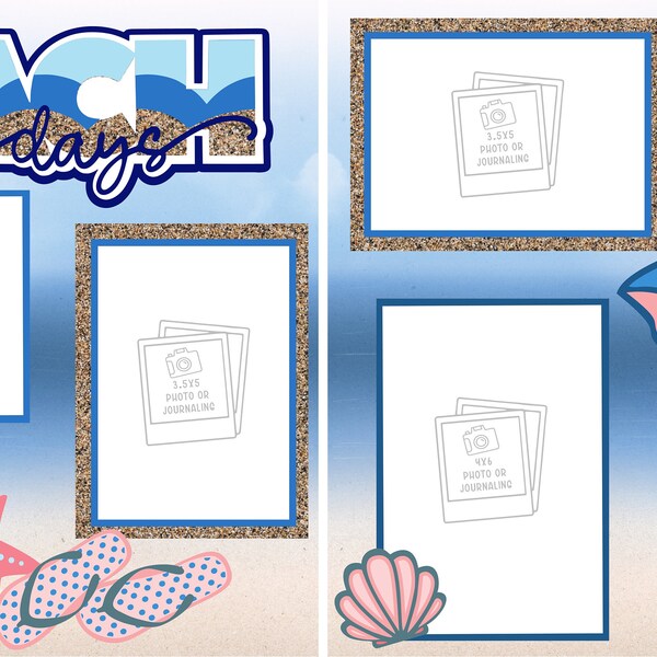 Beach Scrapbook Layouts - Etsy