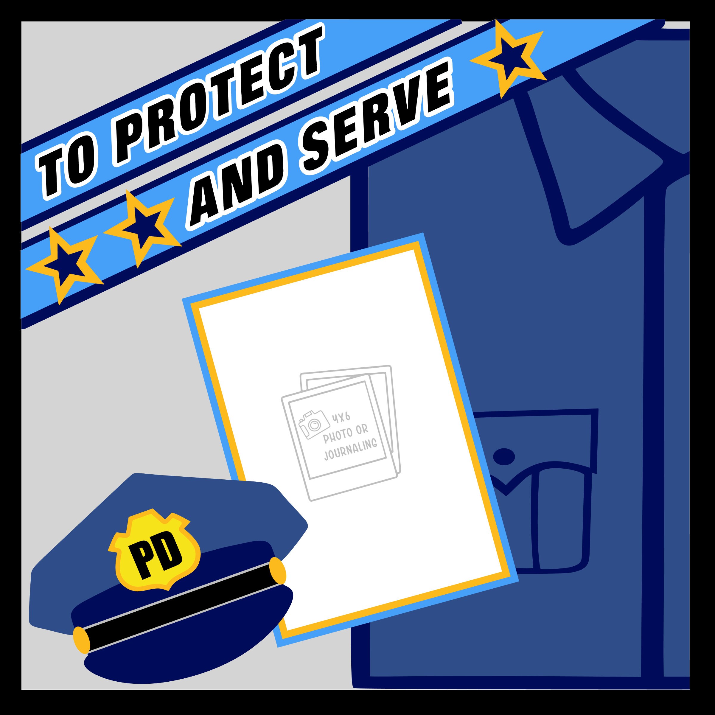 Scrapbook Double Page Layout - to Protect and Serve - Police Page Kit ...