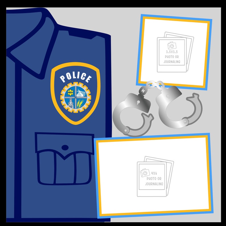 Scrapbook Double Page Layout - to Protect and Serve - Police Page Kit ...