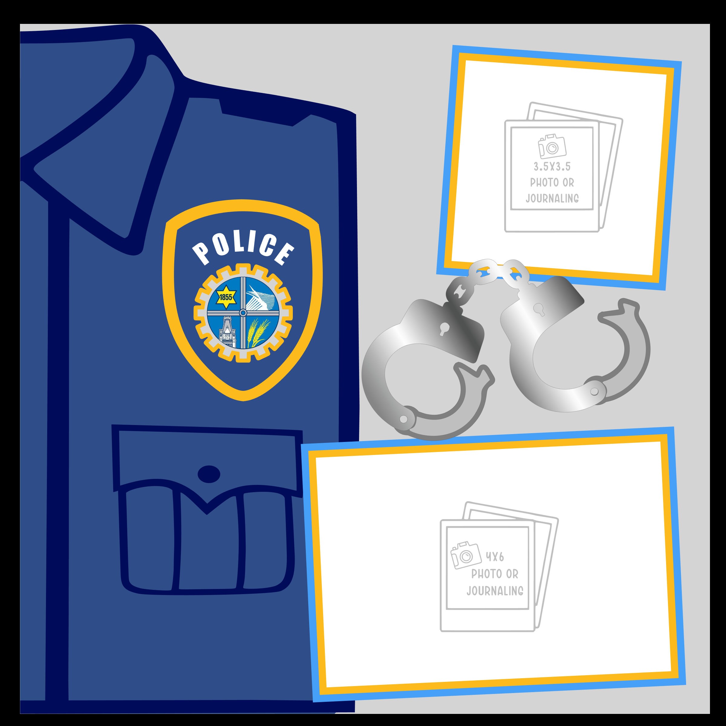 Scrapbook Double Page Layout - to Protect and Serve - Police Page Kit ...