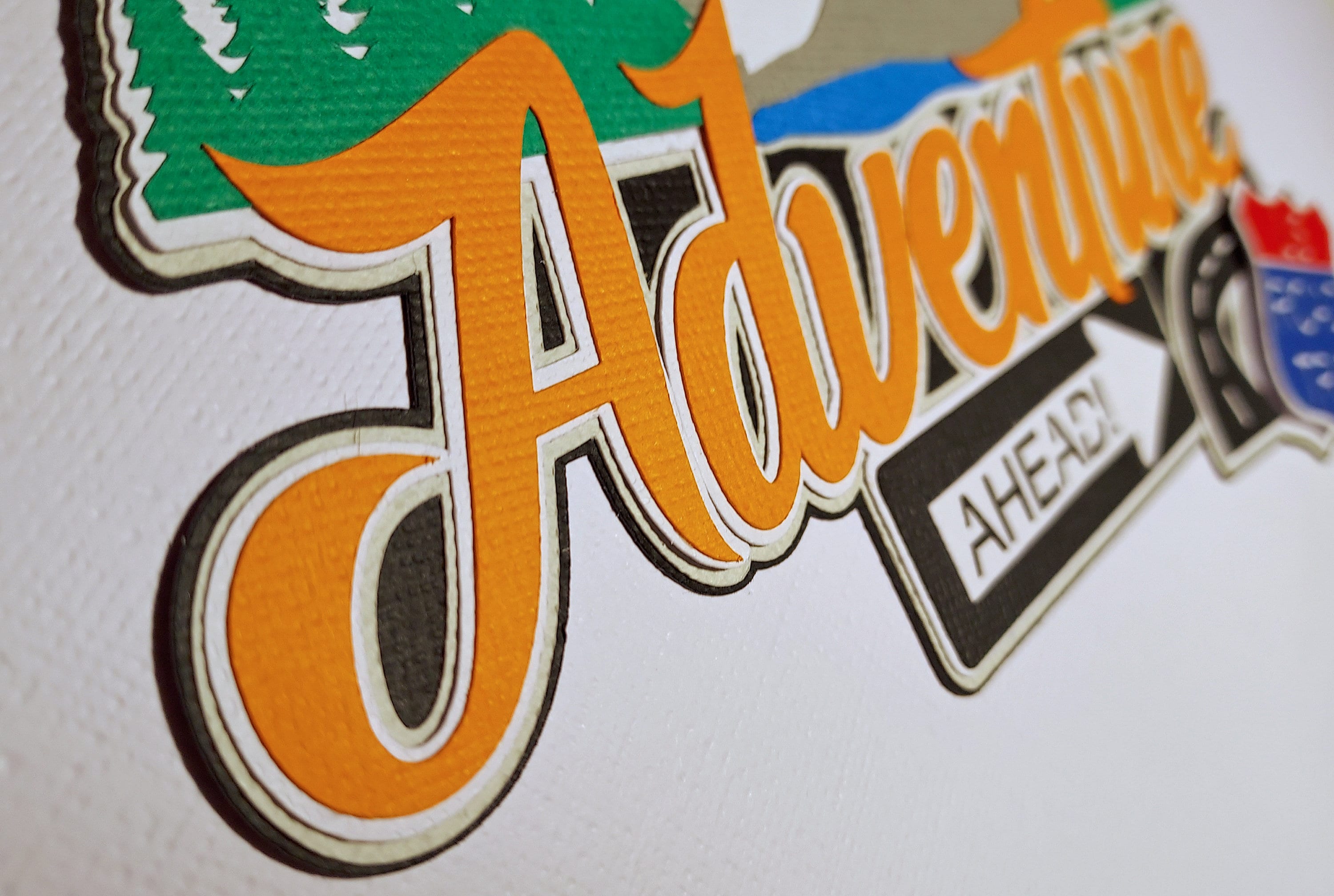 Scrapbook Page Title Paper Piecing - Adventure Ahead - Etsy