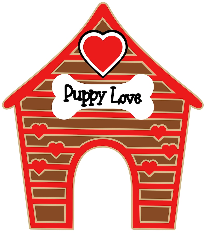 Scrapbook Die Cut, Paper Piecing Embellishment - Puppy Love Dog House ...