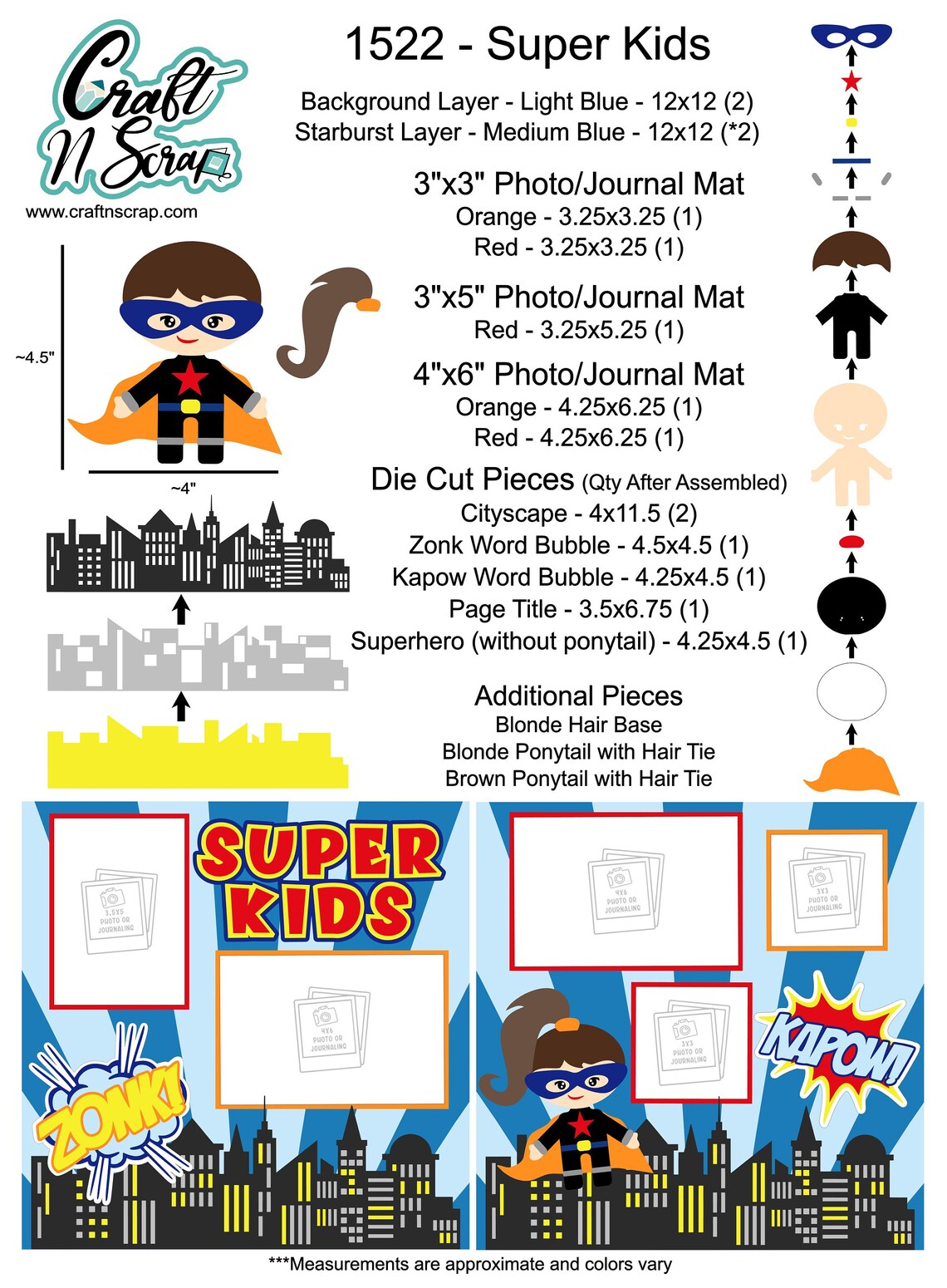 Superhero Scrapbook Kit for Kids – Double Page Layout, Precut Comic ...