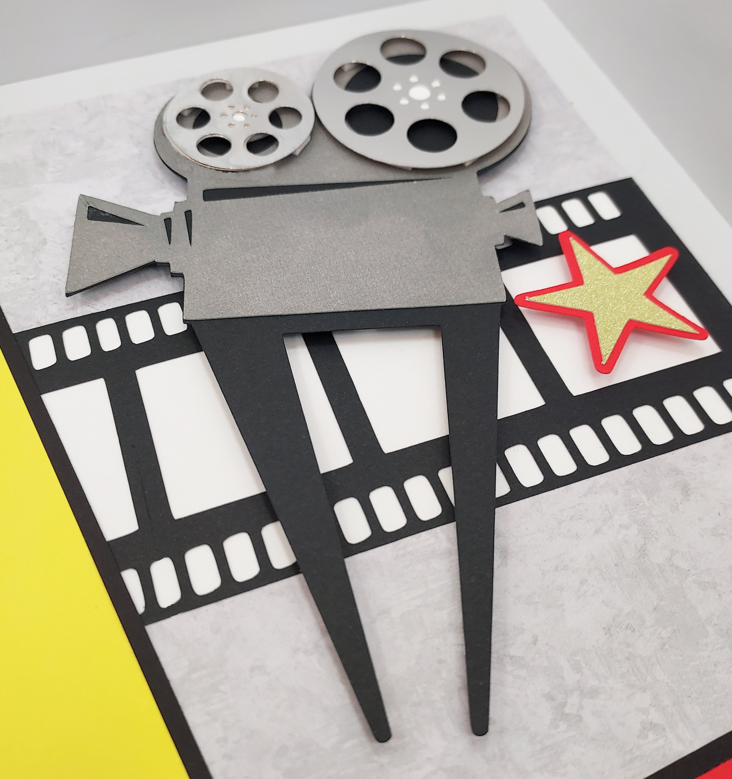 Scrapbook Double Page Layout - Movie Night - Film Strip Popcorn - Etsy