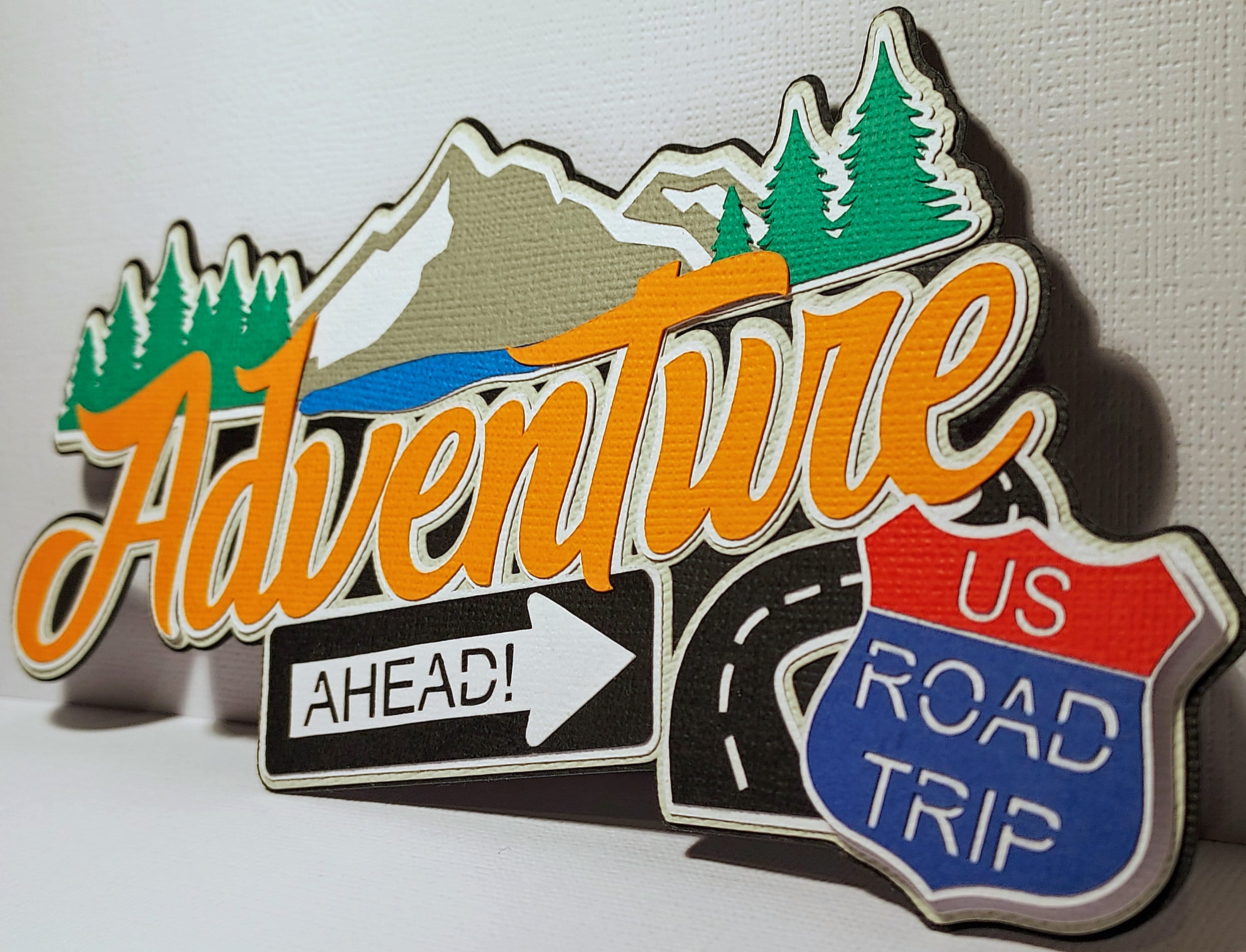 Scrapbook Page Title Paper Piecing - Adventure Ahead - Etsy