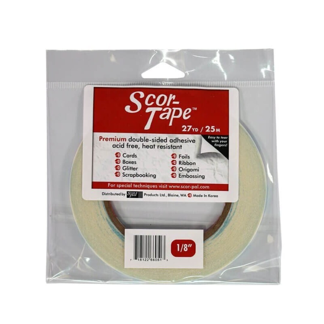 Scor-pal Scor-tape Double-sided Adhesive 1/8 Width - Etsy