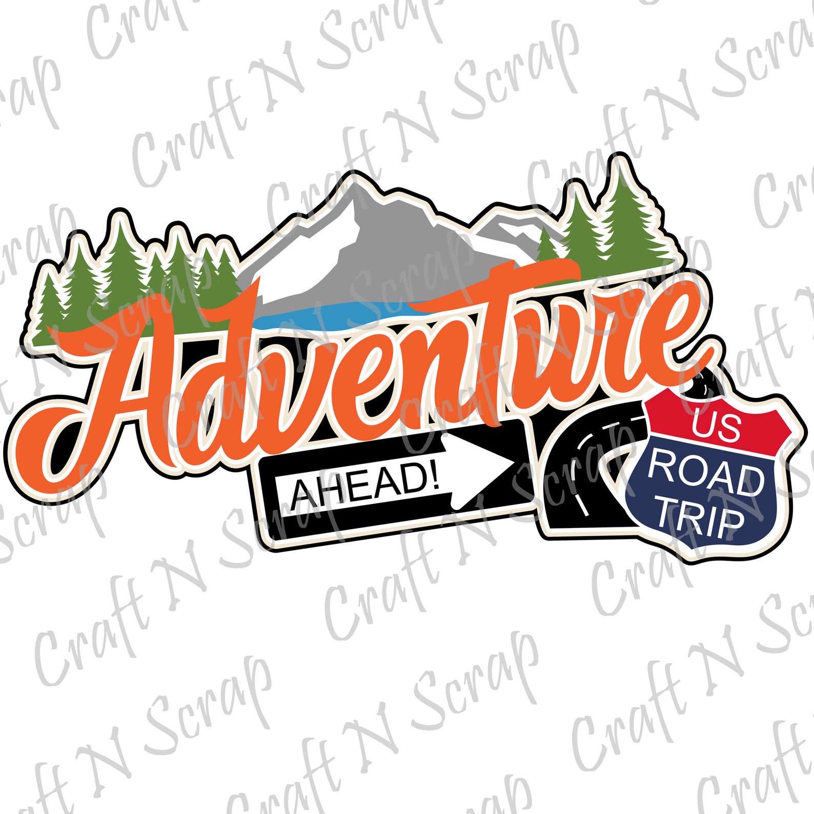 Scrapbook Die Cut, Paper Piecing Embellishment - Road Trip Adventure - Etsy
