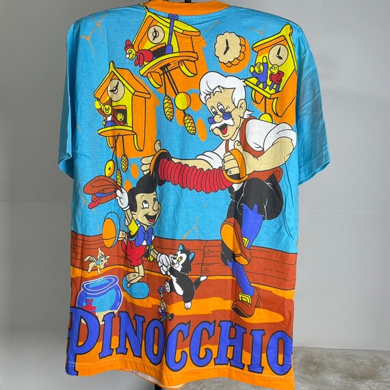Rare!! Vintage 1990s Cartoons T-Shirt Pinocchio Over … - Gem