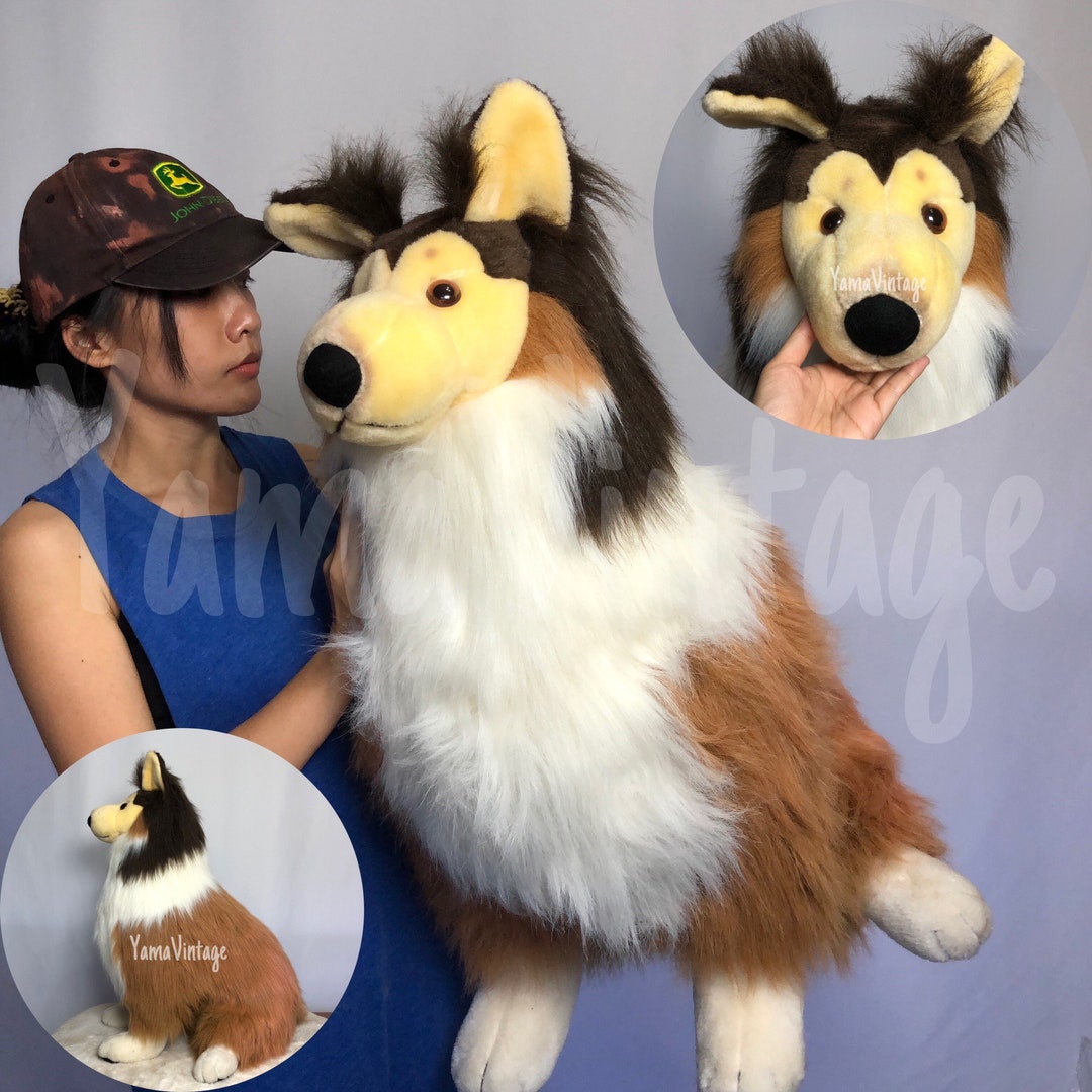 Vintage 90s Stuffed Animals Shetland Sheepdog 30" , Rough Collie ...