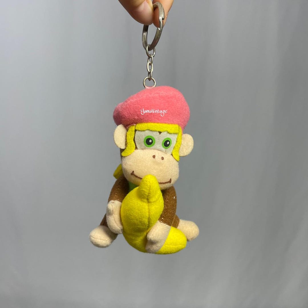 RARE! Vintage 2000s Dixie Kong Plush Keychain 4" , Second Hand , Monkey ...