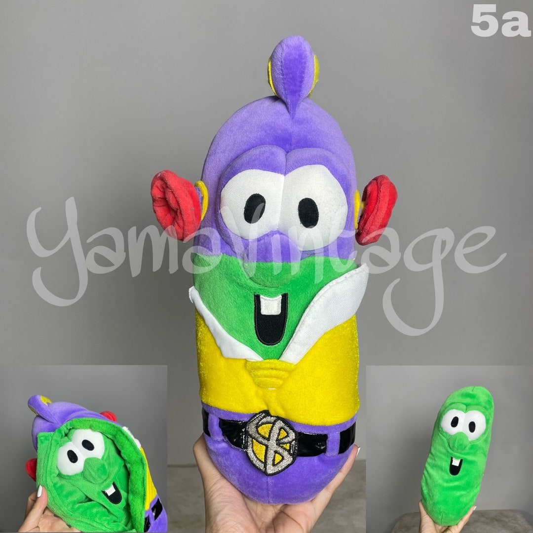 Vintage 2000s Larry Boy & Larry the Cucumber Plush Talking 2 in 1 Hero ...