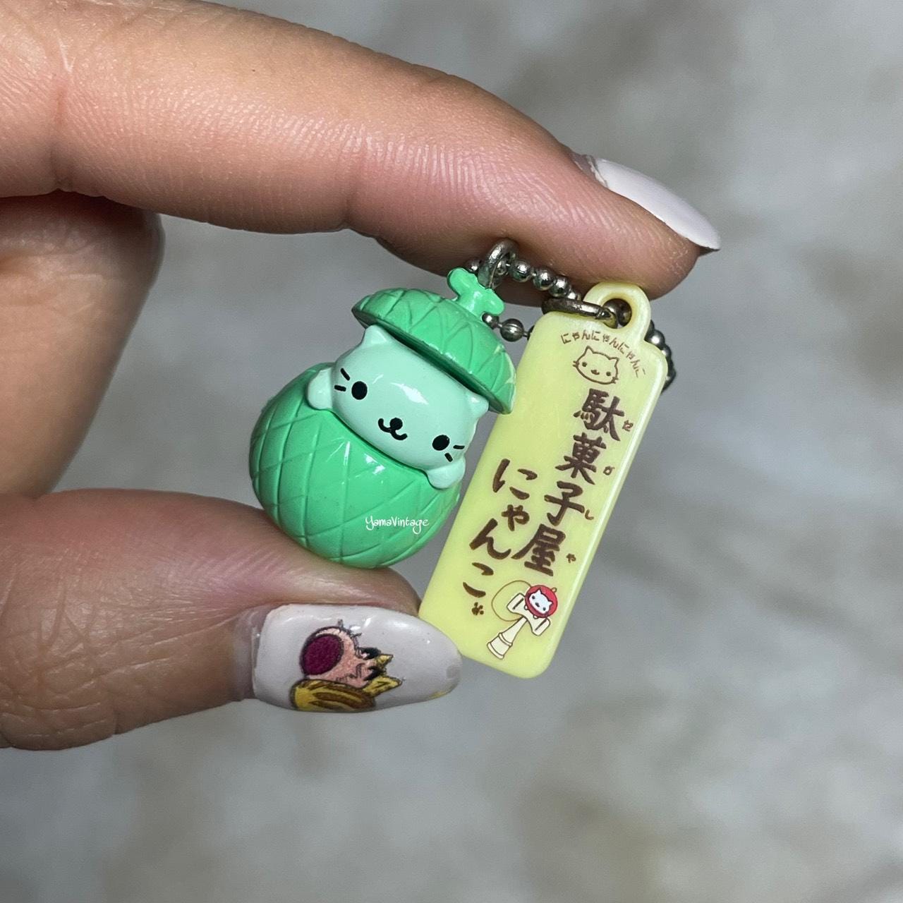Vintage Japanese Cartoons Mini Nyan Nyan Nyanko Keychain 0.8" , Second ...