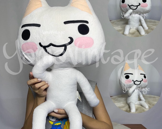 Vintage 2000s Toro Cat Plush 21-22" Big Size , Y2K Cute Kawaii , Stuff ...