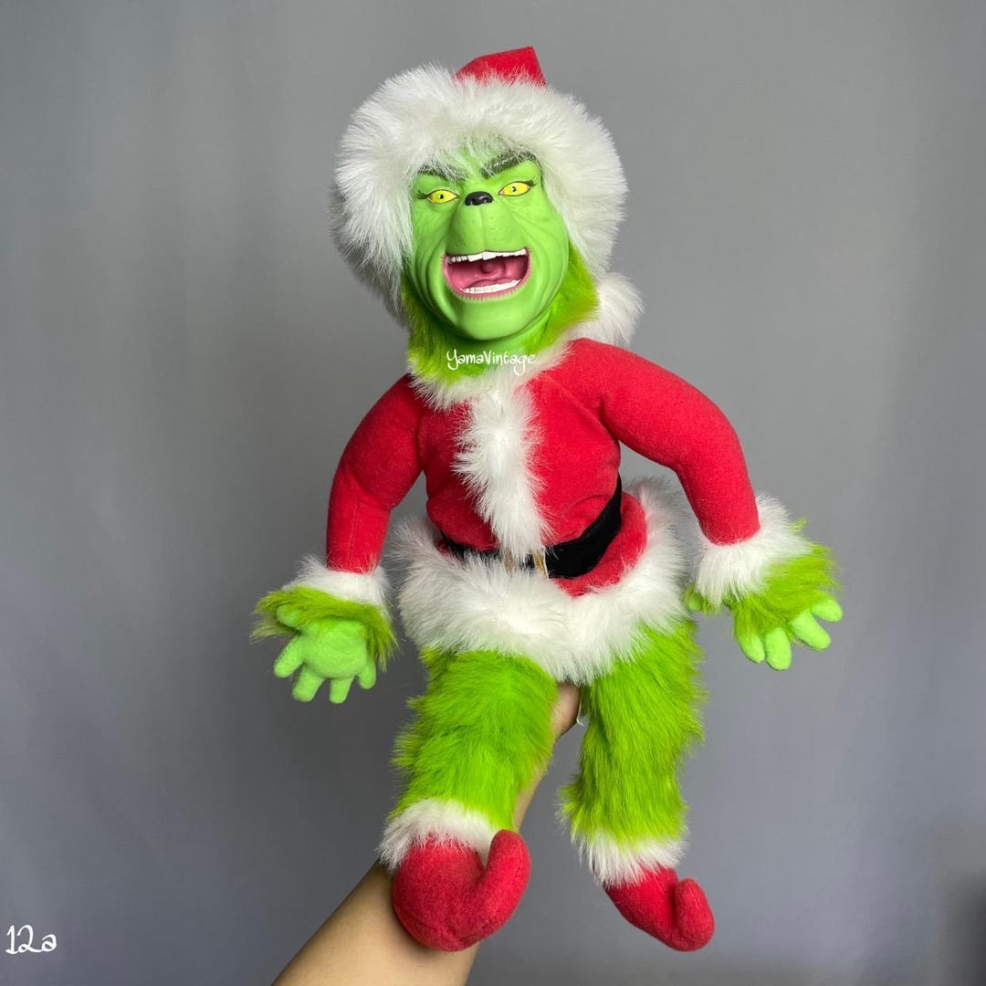 Vintage 2000s Grinch Rubber Face Talking Plush 16.5 , Second Hand ...