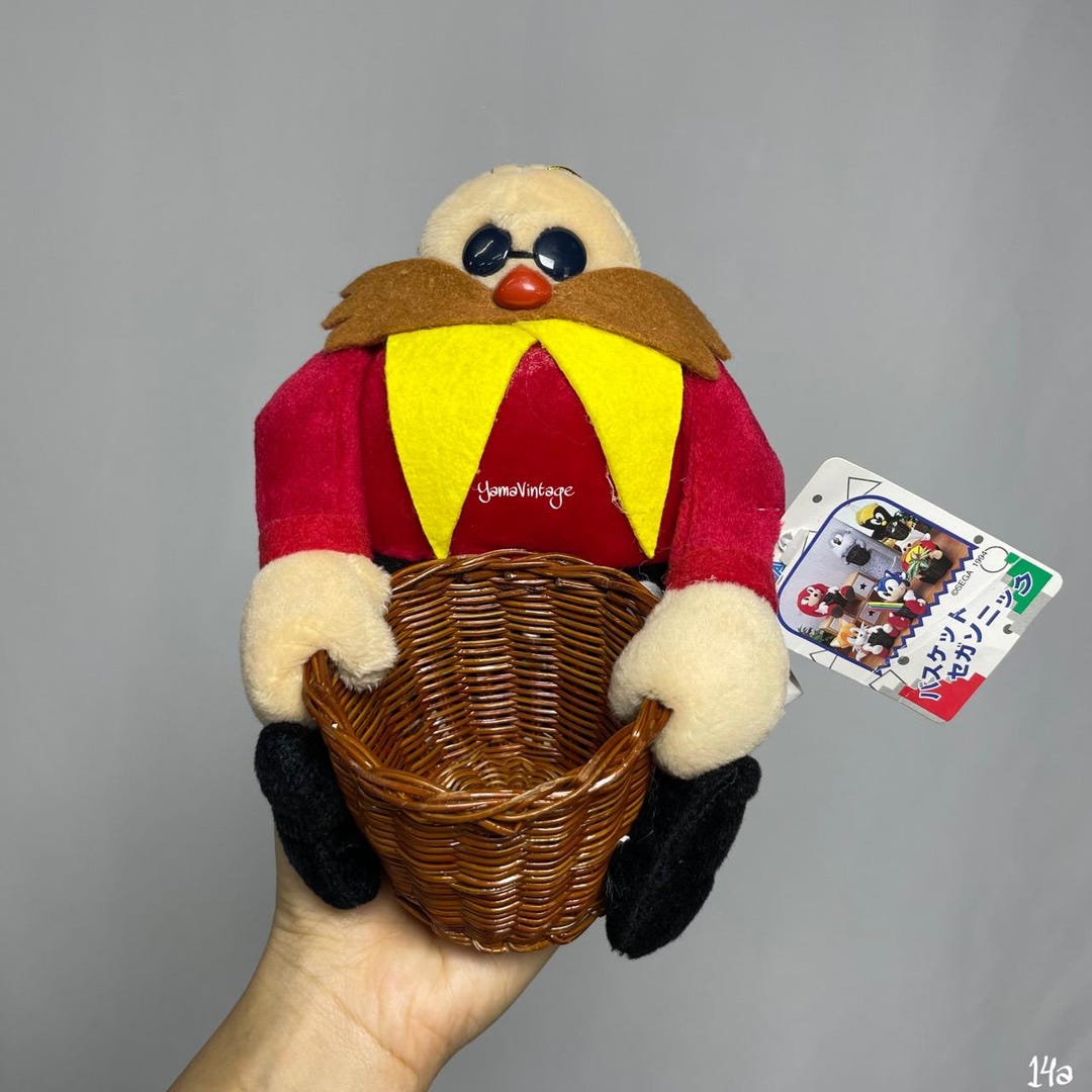 Vintage 1996s Porcupine Eggman Plush 6" Game Anime Japan , Second Hand ...