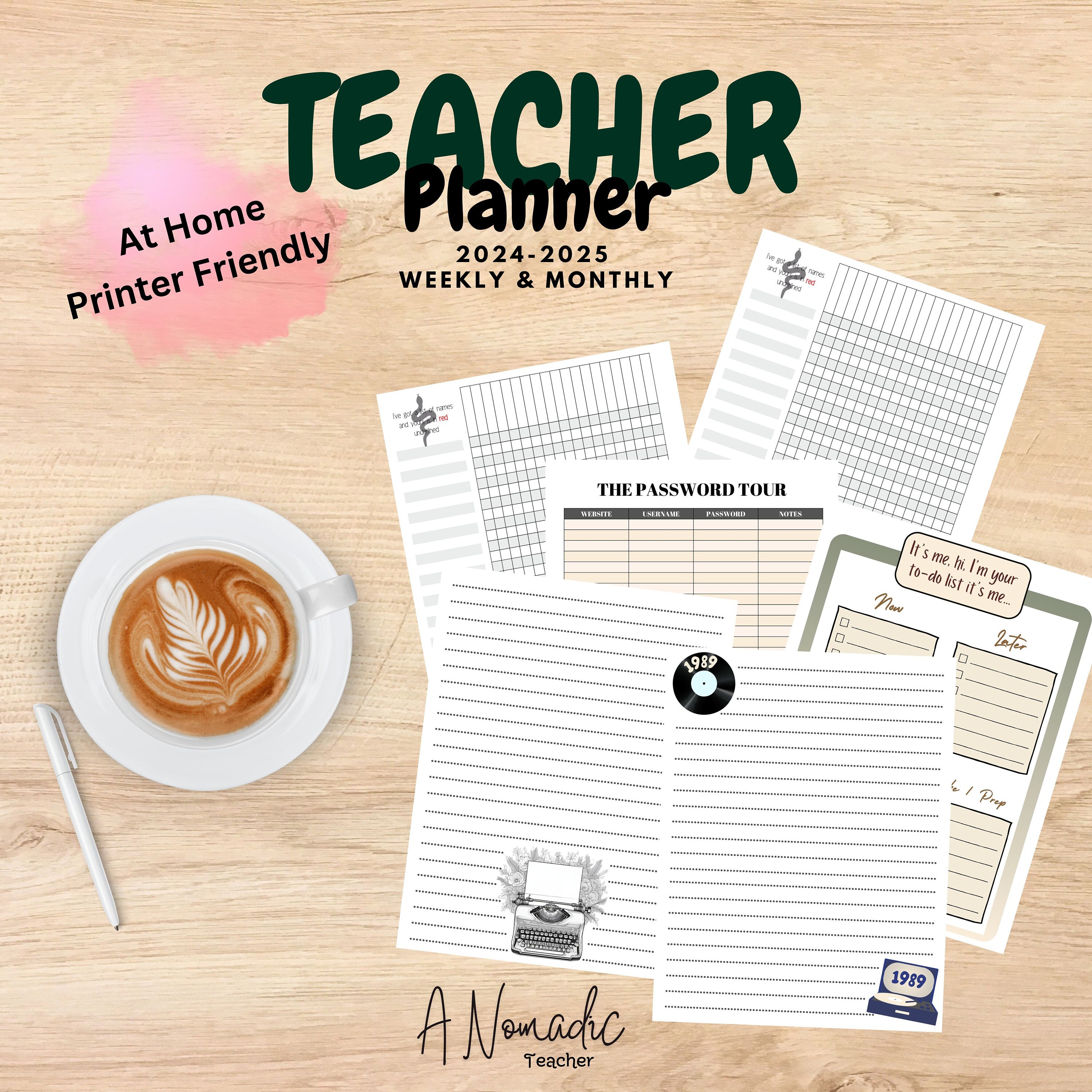 2024-2025 Teacher Planner | 24-25 Teacher Planner | Weekly Swiftie ...