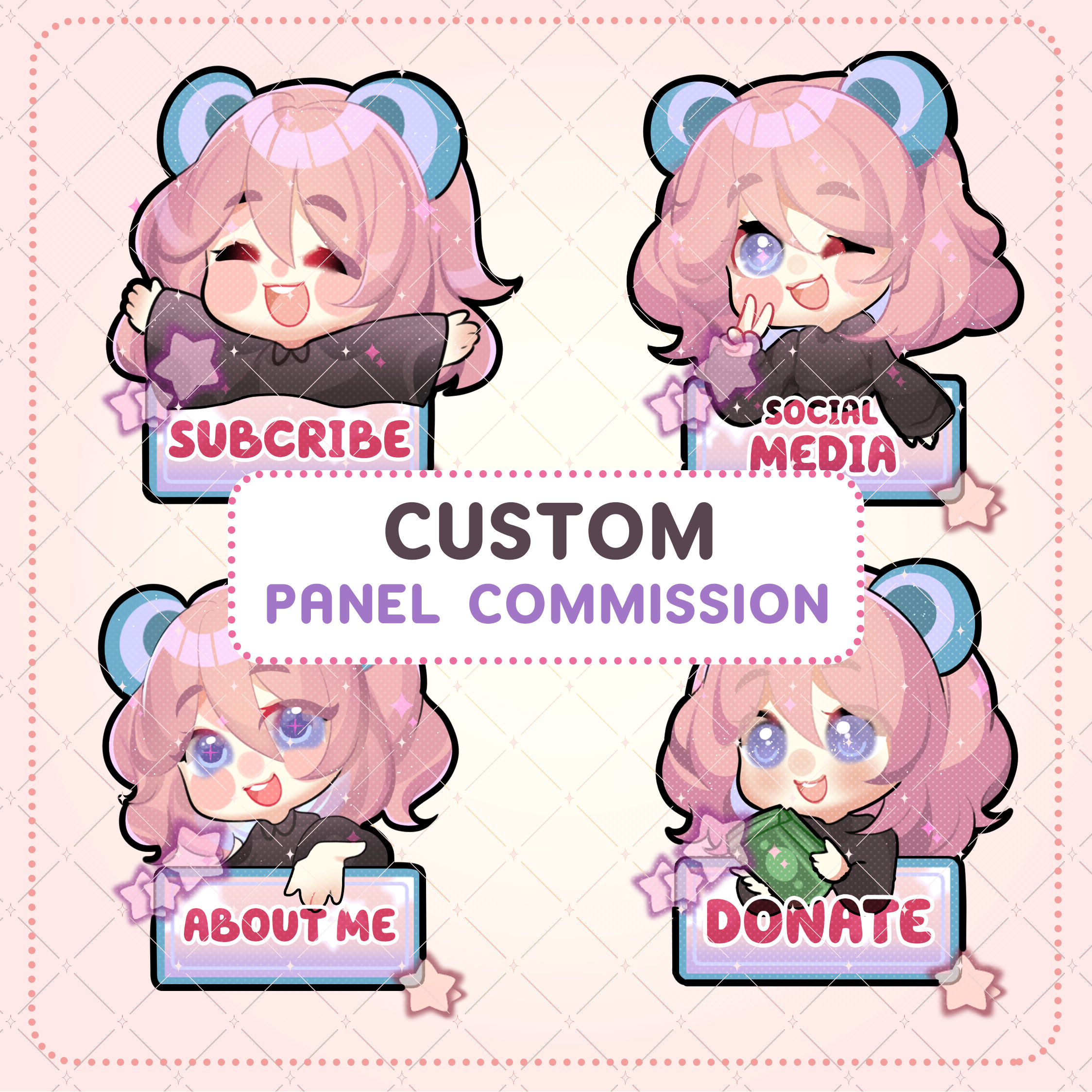 Custom Chibi Panel Commission für Twitch I HALF BODY CHIBI - Etsy