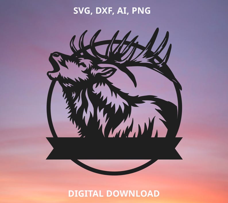 Elk Door Sign SVG, Elk DXF Cut File, Deer Welcome Sign, Elk Svg, Elk ...