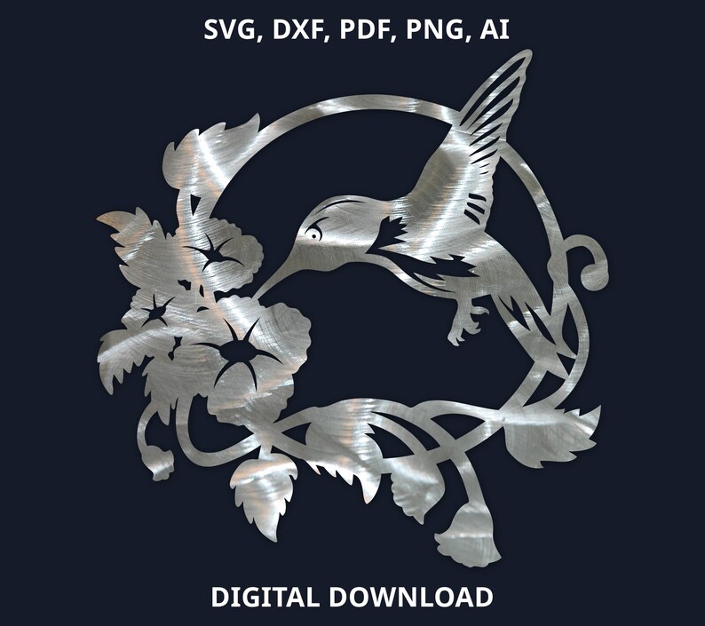 Hummingbird DXF Laser Cut File, Hummingbird SVG, Hummingbird Flowers ...