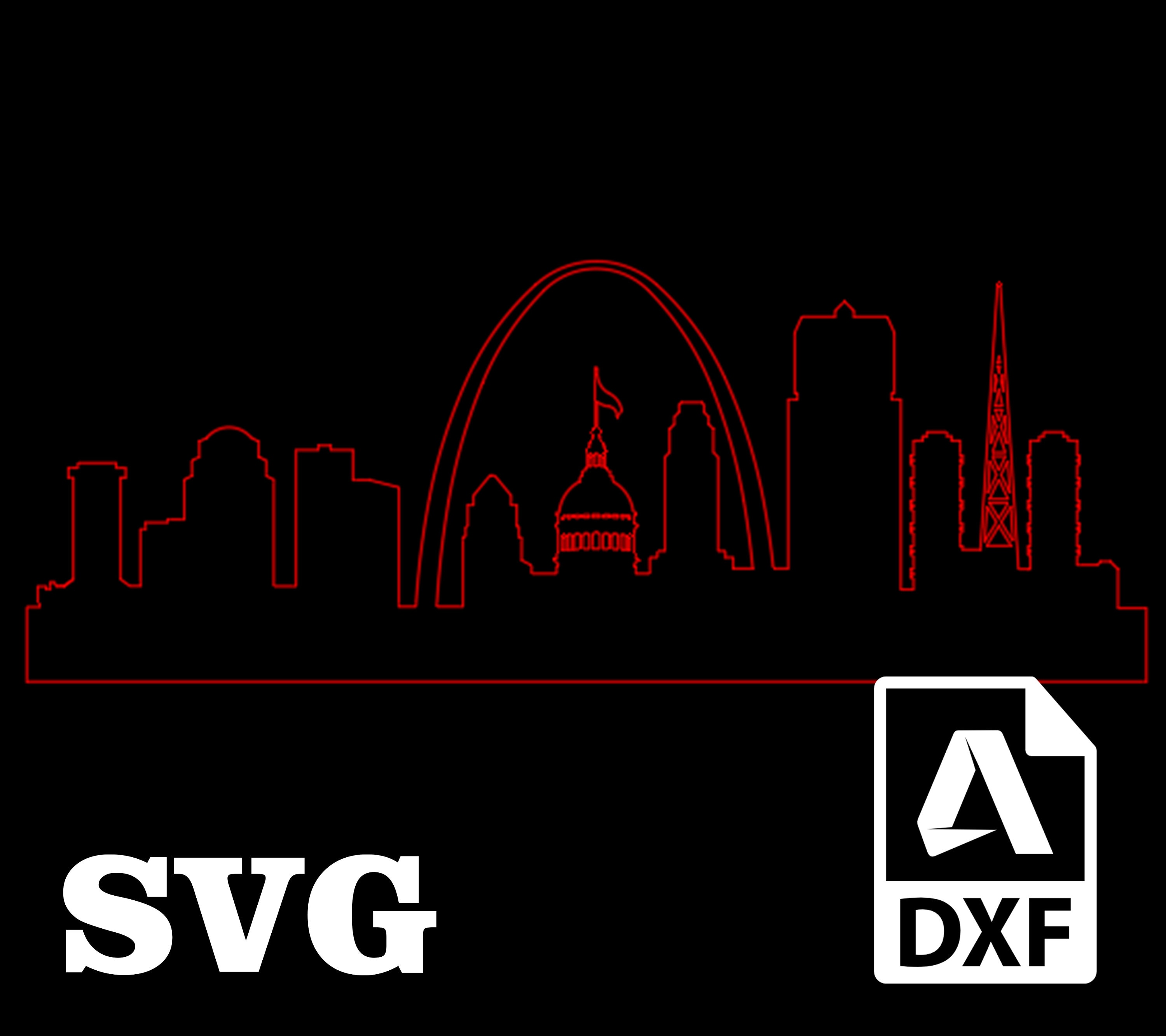 St. Louis Skyline DXF SVG Silhouette / Vector / Cityscape / - Etsy UK