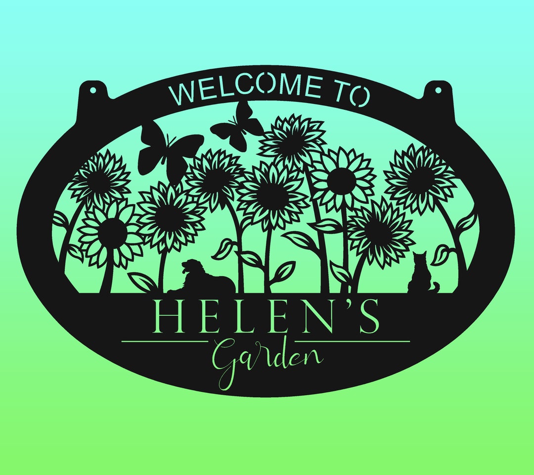 Sunflower Garden DXF Cut File, Sunflower Metal Sign, Sunflower Decor ...