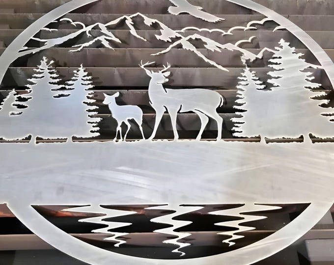 Wildlife Forest Scene Panels Svg Dxf – Railings Deer, Elk, Fish, Ducks ...