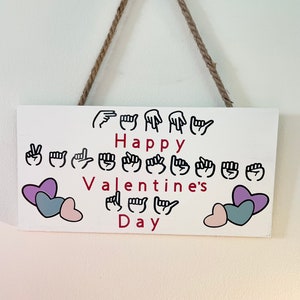 Handmade ASL Valentine's Day Sign: Sign Language Decor - Etsy