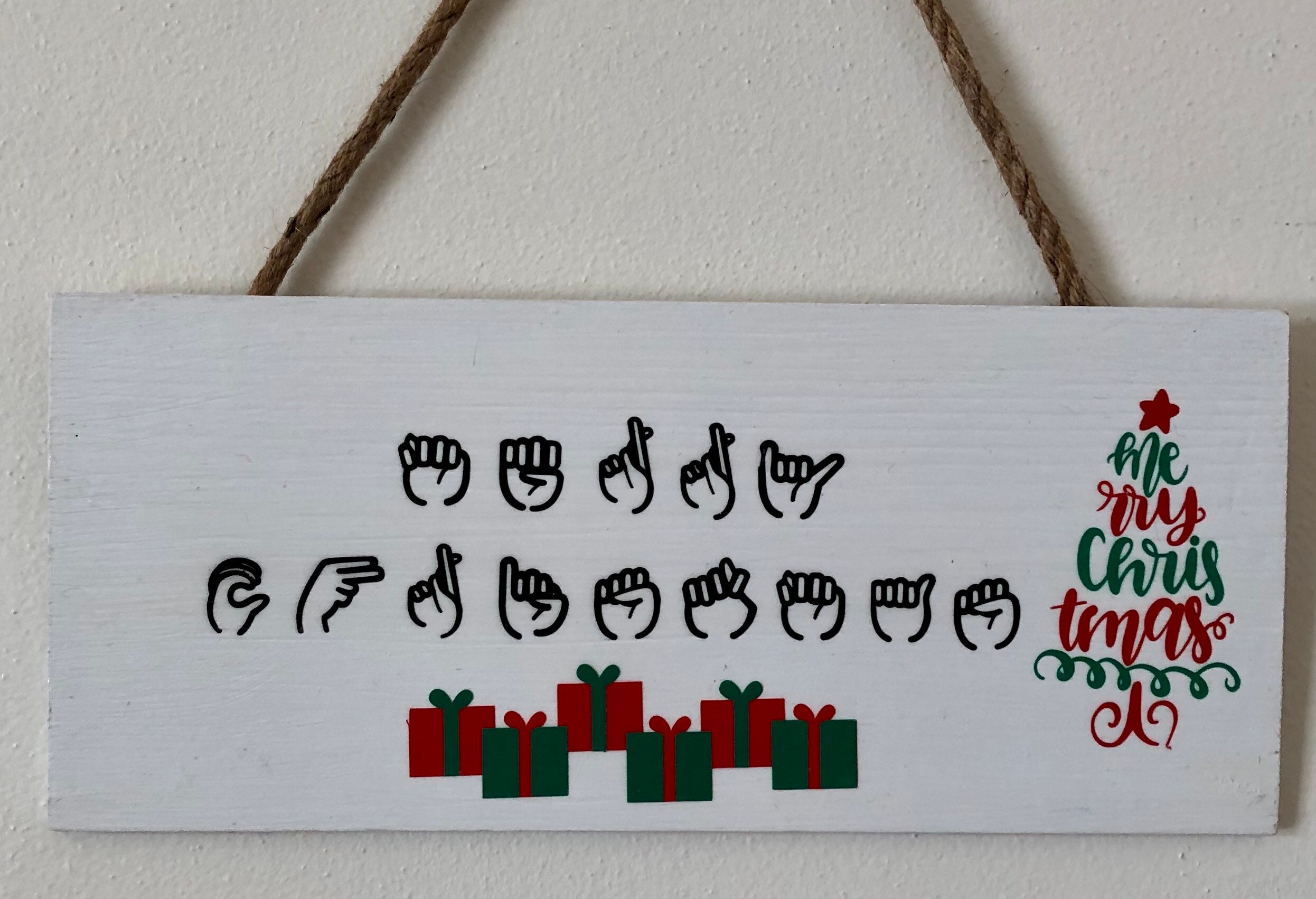 ASL Merry Christmas Sign ASL Christmas Wall Sign Merry | Etsy