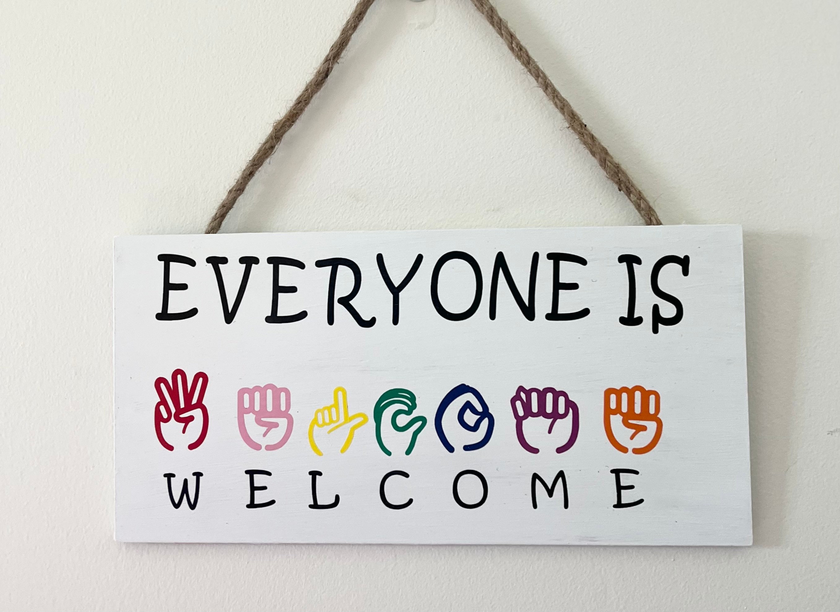 Handmade ASL Welcome Sign, Sign Language Teacher Gift - Etsy